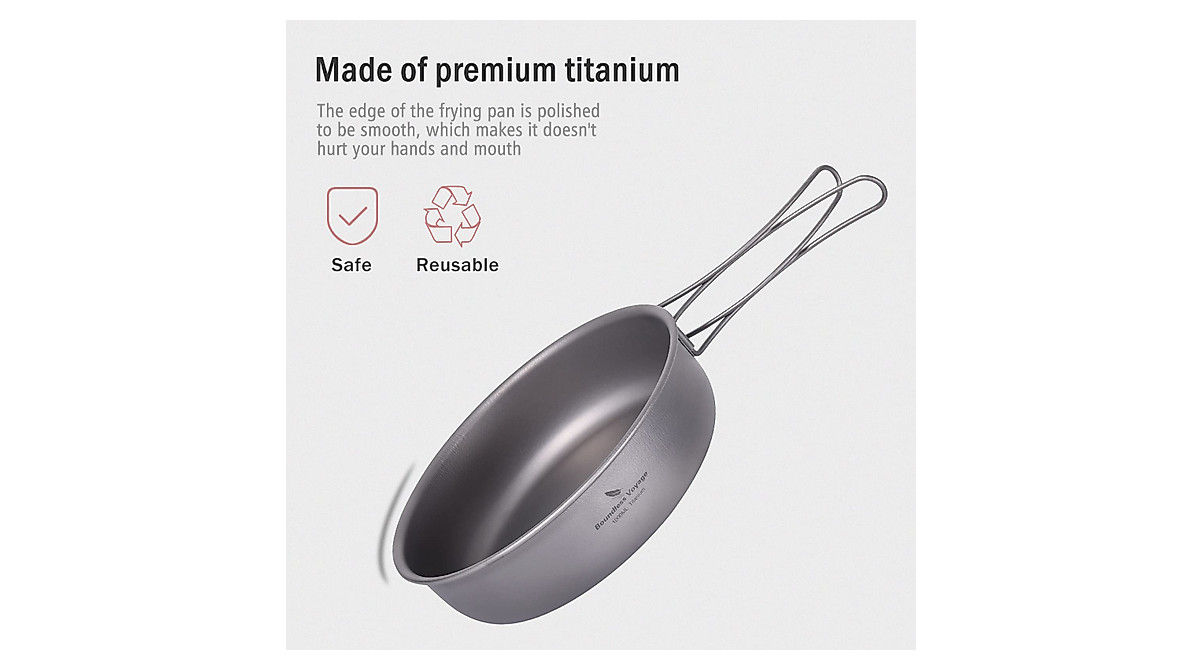Ultralight Titanium Frying Pan for Camping & Hiking