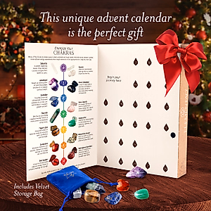 Elementao Advent Calendar 2023 - Crystals and Healing Stones - Christmas Countdown with 24 Chakra Stones and Healing Crystals, Advent Calendars for Adults and Teens, Gifts for Women, Crystal Decor