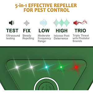 Rodent Repellent Ultrasonic Plug-in Mouse Deterrent Rat Repellent for House Squirrel Repller Bat Removal Attic Garage RV Barn