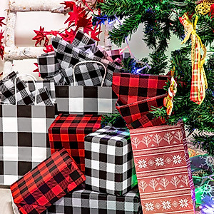 Whaline 120 Sheet Buffalo Plaid Tissue Paper Christmas Red Black Buffalo Check Gift Wrapping Paper Farmhouse Rustic Art Paper Crafts for DIY Gift Wrapping Christmas Holiday, 13.78" x 19.69"