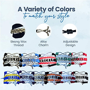 Sportybella Hockey Stick Charm Bracelet (Black/Gold) - Adjustable Bracelet for Women, Teens and Girls