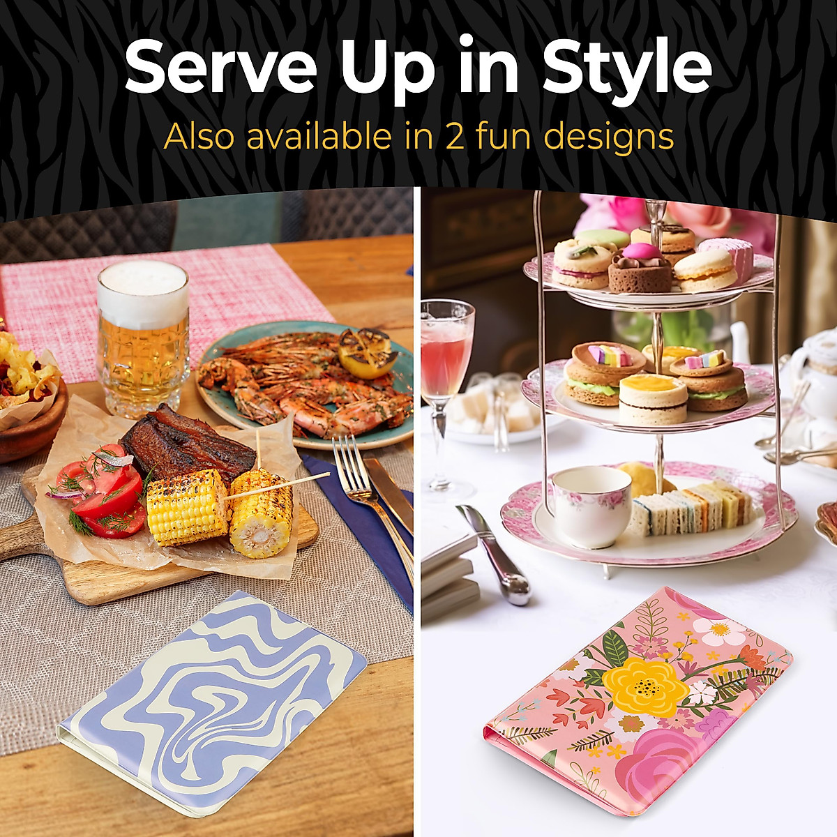 Gold Lion Gear Restaurant Check Presenters - Guest Check Card Holder with Gold Thank You Imprint - 5.5" x 10" Black 20 Pack, Standard Check Book