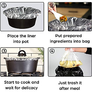 ECOOPTS Slow Cooker Liners Disposable Cooking Bags Small Size Pot Liners Fit 1QT to 3QT Suitable for Oval & Round Pot- 40 Bags