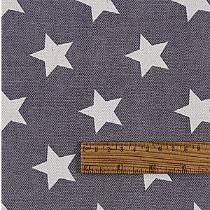 TAOSON Five-Pointed Star Pattern Cushion Cover Pillow Cover Pillowcase Cotton Canvas Pillow Sofa Throw White Printed Linen with Hidden Zipper Closure Only Cover No Insert 18x18 Inch 45x45cm Deep Grey