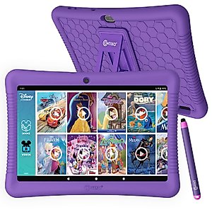 Contixo Kids Tablet K102-10-inch HD, Ages 3-7 Toddler Tablet, Parental Control, Android 10, 64GB, WiFi, Learning Tablet for Children with Disney E-Book Pre-Installed, Kid-Proof Case, Purple