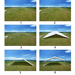 20x20 Heavy Duty Party Tent Carport Wedding Canopy Steel W/Sidewalls White