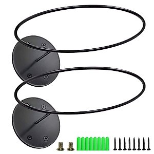Calenzana 2 Pack Sports Ball Holders Wall Mount Display Rack for Basketball Volleyball Rugby Soccer, Steel, Black