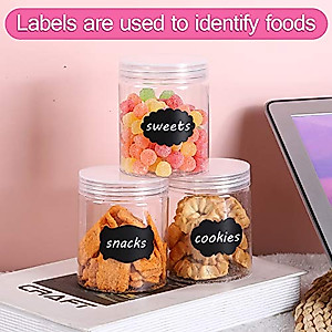 Yephets 8 OZ Plastic Jars with Lids,24 Pack Clear Plastic Slime Containers for Kitchen and Household Food Storage of Dry Goods, Creams and More Included Extra Label and A Pen