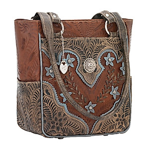American West Desert Wildflower Zip Top Tote with Pockets