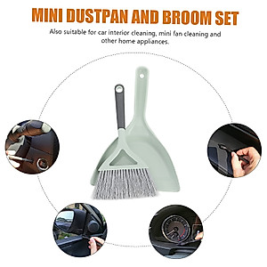 1 Set Broom Dustpan Keyboard Cleaning Brush Table Cleaning Tool Small Dust Pans Desktop Cleaning Broom Kitchen Desktop Dustpan Home Cleaning Accessory Cleaning Kit Plastic Green SOESFOUFU