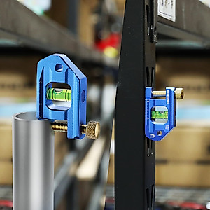 WORKPRO Conduit Bending Level, Magnetic Level, Pipe Level, Bubble Vial for 90° Measurement, Aluminum Alloy Construction, 2.5-inch, Cobalt Blue