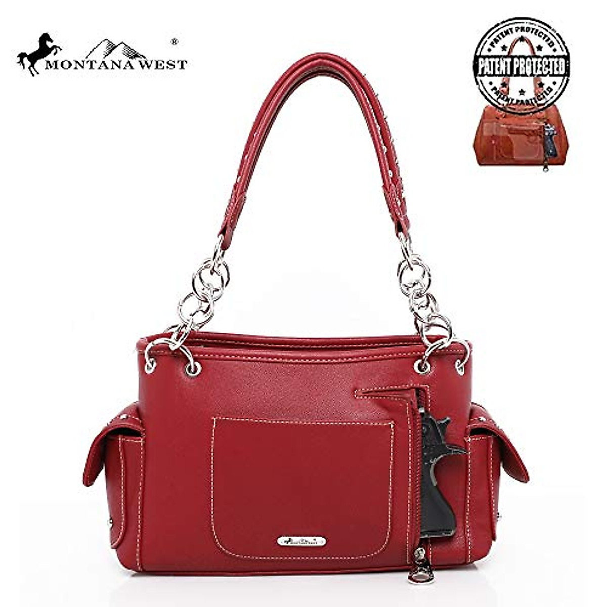 Montana West American Pride Flag Satchel Handbags Patriotic Tote Bags Handgun Concealed Carry Purses for Women US04G-8085RD