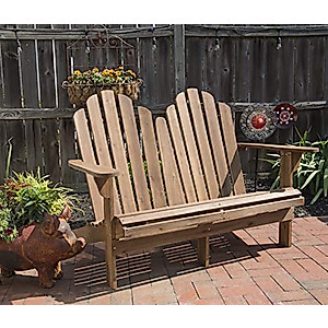Linon Jayde Adirondack Double Bench, Teak