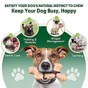 Indestructible Dog Chew Toys for Aggressive Chewers Large Breed,Dog Toys for Boredom and Stimulating,Nylon Dog Bones for Aggressive Chewers