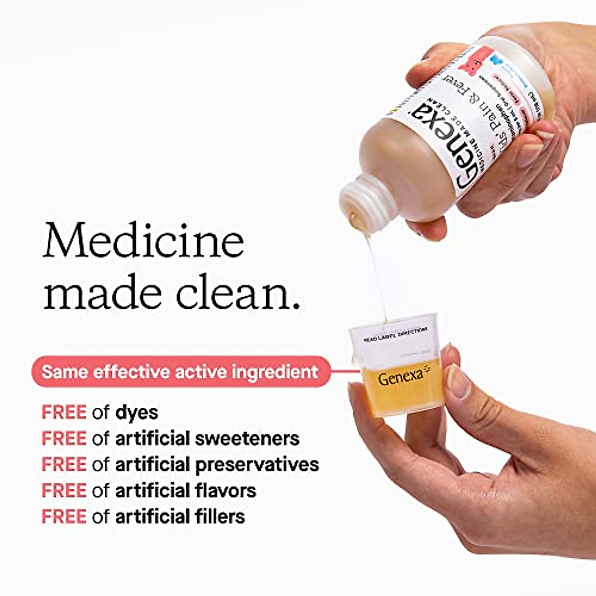 Genexa Children's Acetaminophen Pain and Fever Reducer | 160 mg per 5mL | Made with Delicious Organic Blueberry Flavor | 4 Fluid Ounces