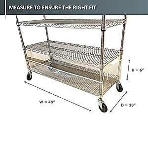 Formosa Covers | Storage Shelving Unit Bottom Rack Cover, See Through PVC (48" W x 18" D x 6" H) (Cover Only)