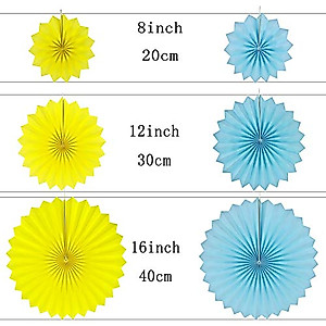 JUICY MOOM Circus Carnival Party Hanging Paper Fans Decorations Under The Top Baby Shower First Birthday Party Photo Booth Backdrops Props Hanging Decorations, 12pc
