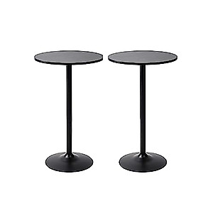 Pearington Santina 2 Pack Round Bar and Pub Table, Black