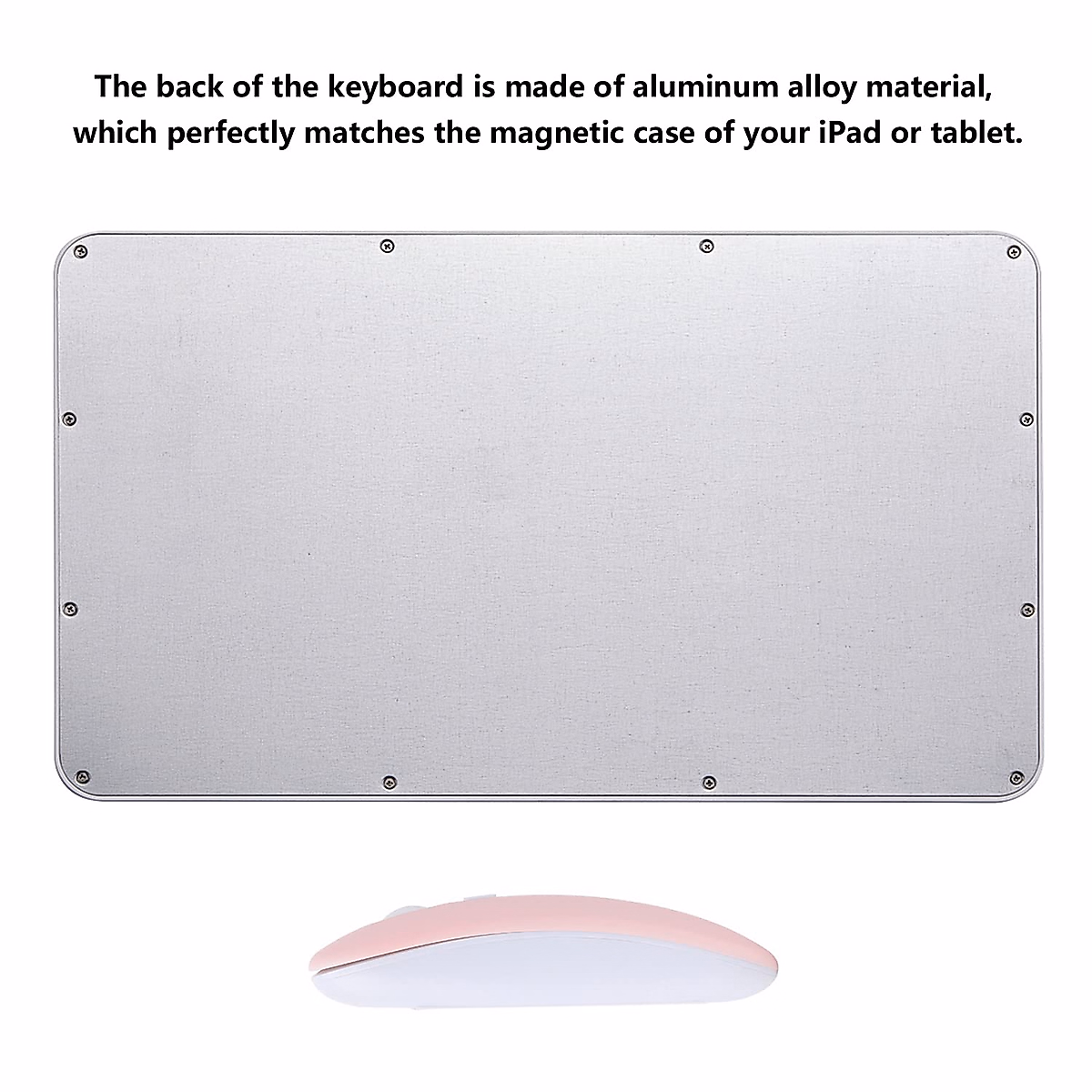 Rechargeable Bluetooth Keyboard and Mouse Combo Ultra-Slim Portable Compact Wireless Mouse Keyboard Set for Android Windows Tablet Cell Phone iPhone iPad Pro Air Mini, iPad OS/iOS 13 and Above (Pink)