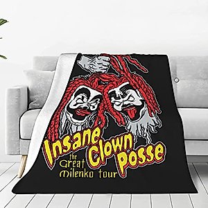 Insane Hip Clown Hop Posse Throw Blankets Flannel Blanket Lightweight Throw Blanket for Couch Bed Soft Warm Cozy 80"x60"