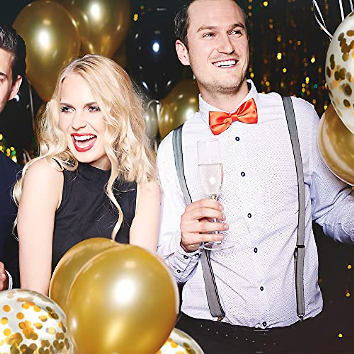 CANREVEL 120pcs Black and Gold Balloons Confetti Metallic Black Gold Latex Balloons Garland kit for Birthday Graduation Wedding Anniversaries Bachelorette Party Decorations