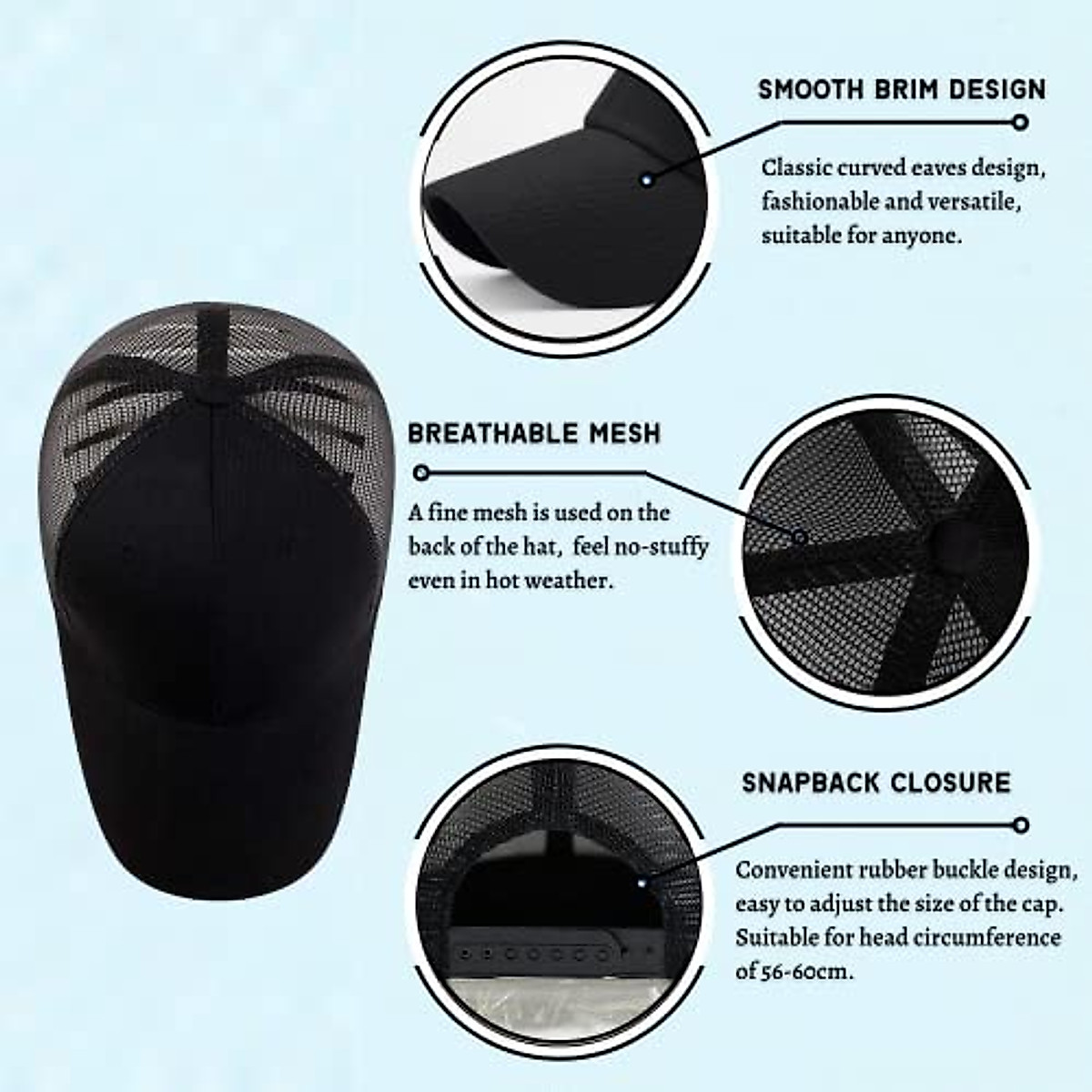 VOASTEK Baseball Cap Workout Hat for Men Women Gorras para Hombres, Adjustable Plain Classic Running Hat