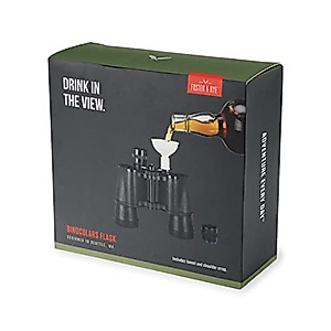 True Binocular Flask - Gameday Hidden Flask - Secret Alcohol Container - Black Secret Flask 16oz Set of 1