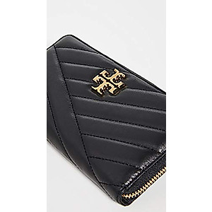 Tory Burch Women's Kira Chevron Zip Continental Wallet, Black, One Size