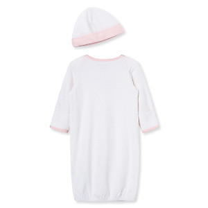 Little Me Baby Girl's 2-Piece Nightgown and Cap Set, Thank Heaven, 0-3 Months