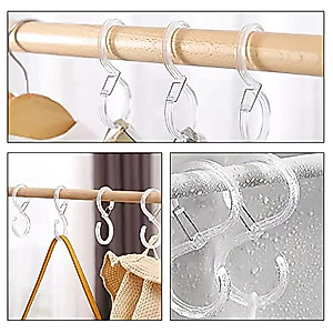 8 Pcs S Hooks Safety Buckle Hook Hanging Hooks for Hanging Pots and Pans Plants Clothes(Transparent)