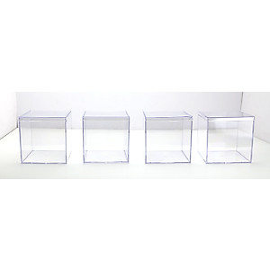 Clear Plastic Box - 4" Square X 4" Tall - 25 Boxes Per Pack