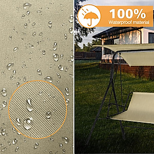 Outdoor Swing Replacement Seat Fabric,600D Thickened Oxford Waterproof Sunscreen Porch Swing Cushions for Patio Furniture Garden Bench,Beige, 57.7X 19.5 x 19.5 in