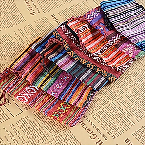 jianxun 25 Pack Mini Drawstring Gift Bag 3.9x5.5inch , Cotton Linen Jute Cloth Sack Muslin Bags for Fiesta Gift Bags Taco Llama Cactus,Mexican Themed Fiesta Party Decorations Wedding Party multi