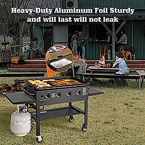 YAOAWE 65 Pack Replacement for Blackstone Grease Cup Liners, Compatible with Blackstone 28"/36"/30"/17" and 22" Griddles, Rear Aluminum Grease Tray Heavy Duty Disposable Drip Pans