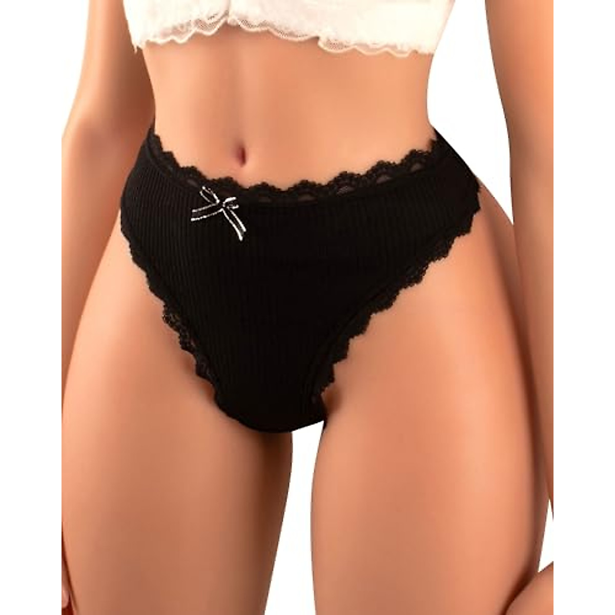 Banamic Seamless Lace Thong for Women No Show Thong Underwear Thong Sexy Panties(S-4XL)