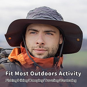 TOP-EX Mens Sun Hats Fishing Bucket Boonie Beach Golf Hiking Summer UV Protection Outdoors Wide Brim Large L XL Dark Grey