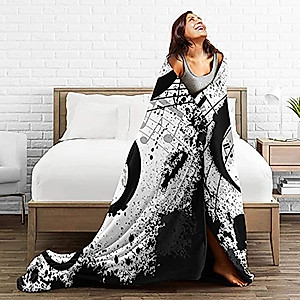 Throw Blanket Music Note Soft Microfiber Lightweight Cozy Warm Blankets for Couch Bedroom Living