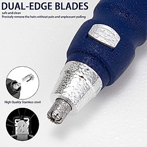 WanHigl Ear and Nose Hair Trimmer for Men with Drawstring Pocket, Portable Nose Trimmer for Men, Stainless Steel Blade, Safe and Painless, Battery Operated, Energy Saving and Silent, IPX7 Waterproof