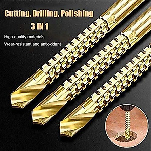 Yiying Serrated Drill Bit Set, 6pcs Twist Drill Household Metal Punch Woodworking Reaming Slot Multifunctional Hand Drill 3mm-8mm