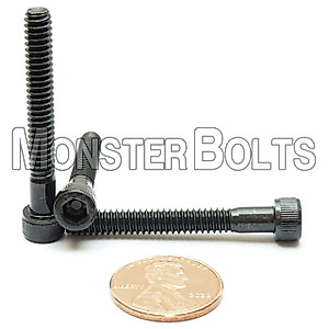 MonsterBolts - #10-24 x 1-1/2" Socket Head Screws, ASTM A574, Alloy Steel, Black Oxide, Partial Thread, 10 Pack