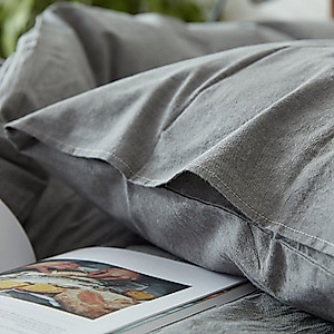 FACE TWO FACE Bedding Duvet Cover Set 3 Pieces 100% Cover Linen Like Textured Breathable Durable Soft Comfy