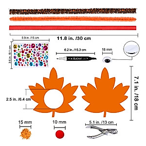 Winlyn 20 Sets Fall Crafts Kits Fall Crafts DIY Fall Leaf Shaped Picture Frames Ornaments Decorations Art Sets Foam Stickers Arts and Crafts for Kids Halloween Thanksgiving School Classroom Activities