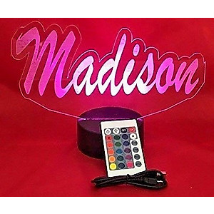 Name Light Up Lamp Any Name Shape Lamp LED Personalized Create Your Own Name In Script Cursive Table Lamp LED, Our Newest Feature - It's WOW, With Remote 16 Color Options, Dimmer, Free Engraving