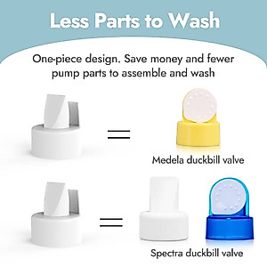 [6-Count] Papablic Duckbill Valves for Spectra and Medela, Replaceable Duckbill Valves for Spectra S1 Spectra S2 valves and Medela Pump in Style, BPA/DEHP Free