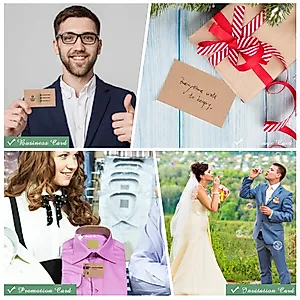 Fainne 2000 Pieces Blank Printable Business Cards Mini Note Index Perforated Card Stock Compatible with Laser and Inkjet Printer Double Sided Printing Paper 10 Cards/Sheet (Brown)