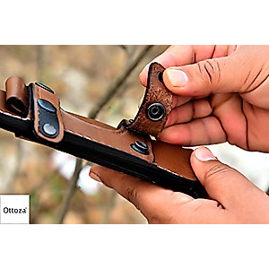Ottoza Handmade Leather Knife Sheath RIGHT HAND Bushcraft Knife Sheath - Hunting Knife Sheath - Survival Knife Sheath - Fixed Blade Knife Sheath Horizontal Carry Dark Brown TOP GRAIN LEATHER No:44