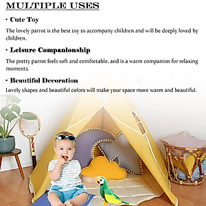 zhidiloveyou Parrot Stuffed Animal Plush Bird Stuffed Toy for Girls Boys (10.6 inch, Green)