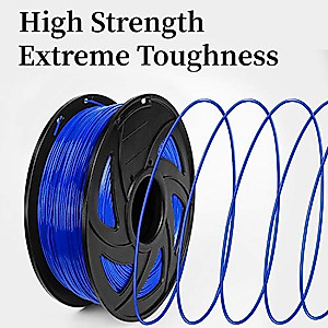 UNIDO PETG Filament for 3D Printer Blue, 1.75mm 1kg Spool (2.2lbs), Dimensional Accuracy +/- 0.02 mm, Clog-Free/Bubble-Free/Tangle-Free 3D Printing Filament for for Models, Toys, Gifts