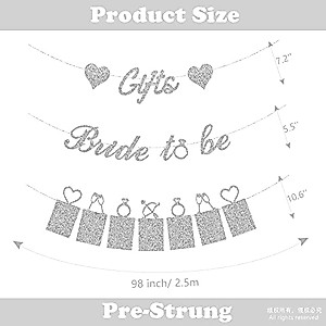 Concico Bridal Shower Decorations - Gifts Bride to be Banner and Photo Banner for Bridal Shower/Wedding/Engagement Party Kit Supplies Decorations decor(Silver)