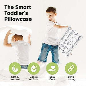 KeaBabies Toddler Pillowcase for 13X18 Pillow - Organic Toddler Pillow Case for Boy, Kids, 100% Natural Cotton Pillowcase for Miniature Sleepy Pillows, Pillow Sold Separately (Alphamals)